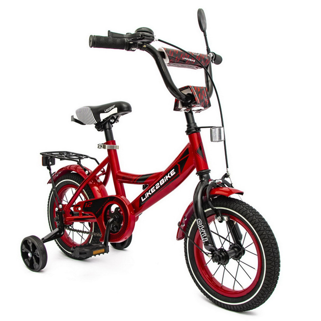 Велосипед детский 2-х колесный 12'' 211203 Like2bike Sky, бордовый ...