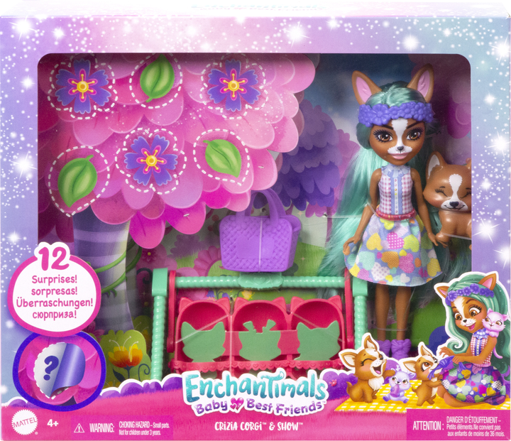 Кукла Enchantimals Друзья-малыши Корги Криция и Шуо (HLK86) – низкие ...