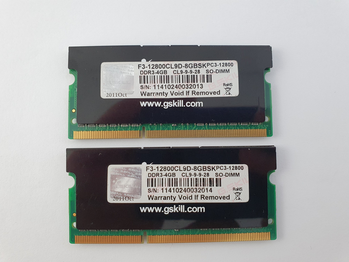 Комплект оперативной памяти Sodimm G Skill Ddr3 8gb 2 4gb 1600mhz Pc3