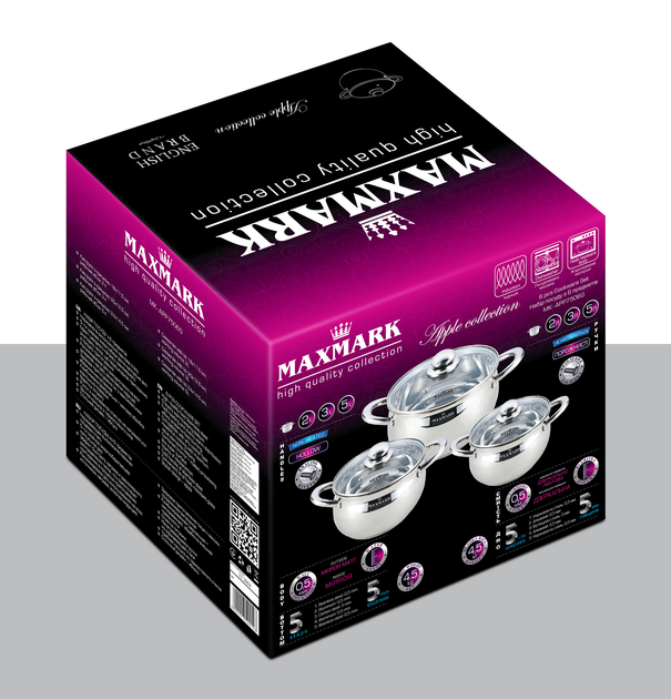 Набор посуды Maxmark 6 предметов (MK-APP7506G) + Подарок весы напольные ...