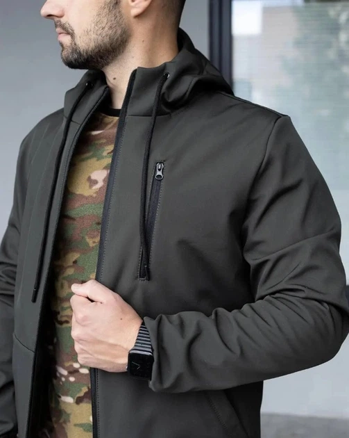 Чоловіча куртка soft-shell XL хакі 00077 – Брендовий одяг | ROZETKA
