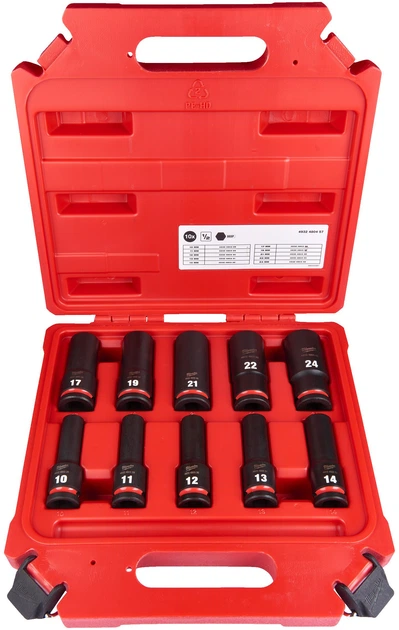 Набор головок 1/2" SKT Shockwave Milwaukee удлиненных (10 шт ...