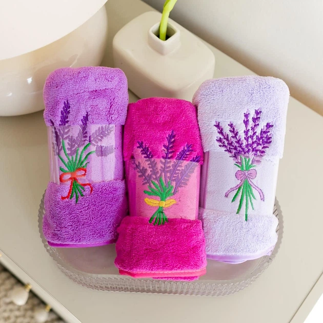 Набір кухонних рушників Лаванда 6шт мікрофібра 35x75 см фото отзывы характеристики в