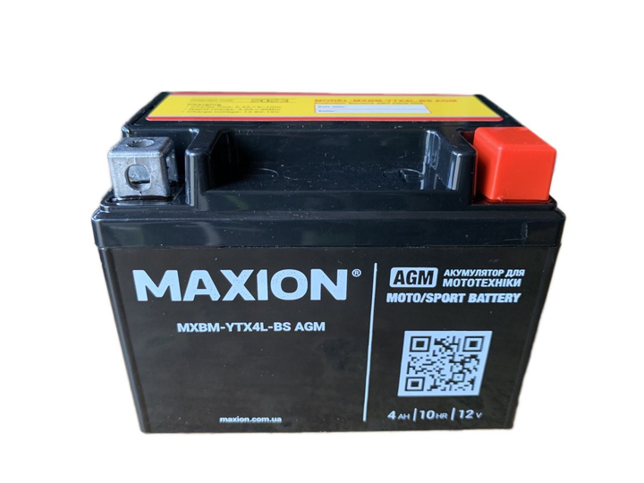 Мото аккумулятор MAXION Sport Battery YTX4L - BS 12V 4Ah 70A (EN) AGM ...