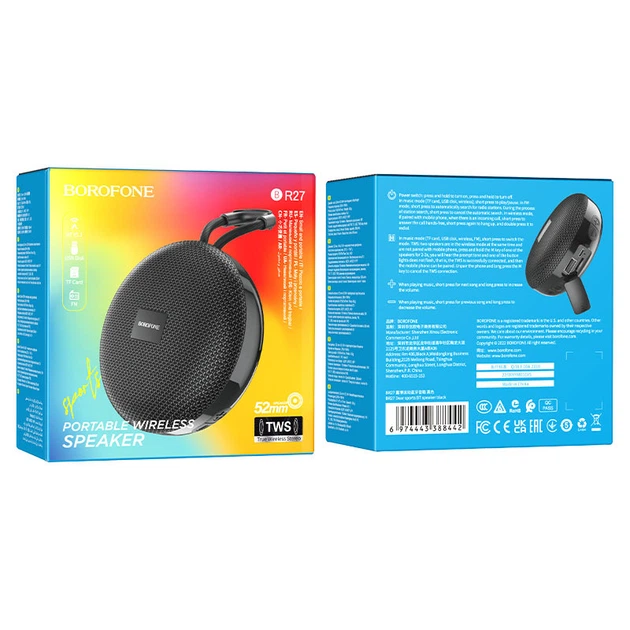 Колонка Bluetooth BOROFONE BR27 Dear Чорний – фото, отзывы, характеристики в интернет-магазине ...