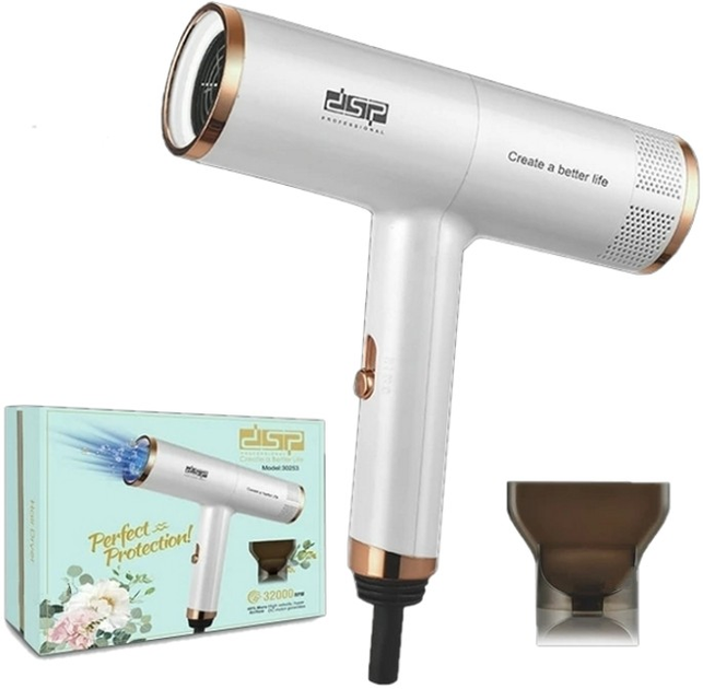 Мощный профессиональный фен для волос DSP 30253A 1200W, Фен для сушки ...