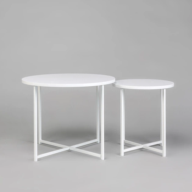 Комплект журнальных столов Модерн S + M Adore Decor Белый (металл ...