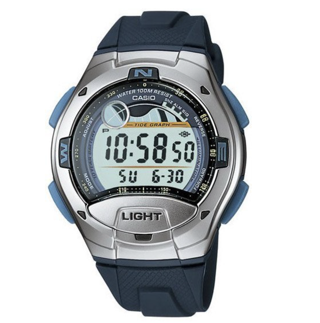 Наручные часы с будильником и подсветкой Casio W-753-2AVDF Серые с ...