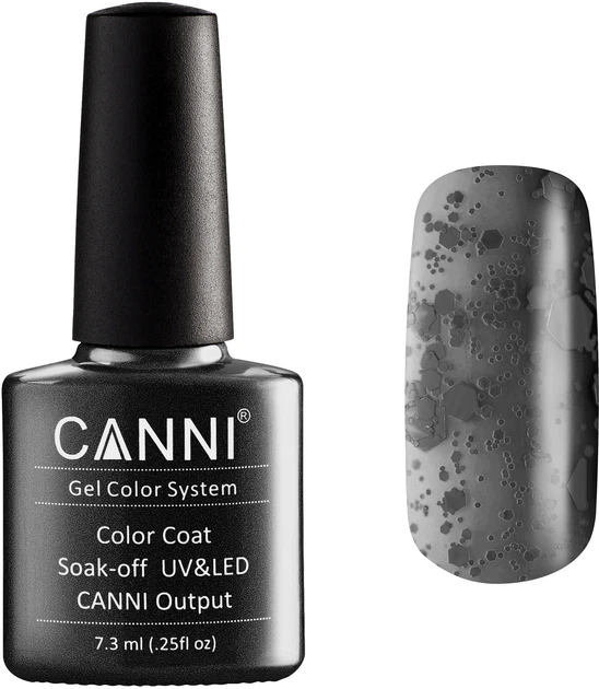 Гель-лак для ногтей Canni Odourless System Color Coat Gel 187 - Полупрозрачный черный с ...