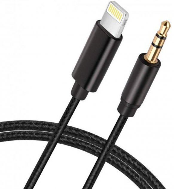 Кабель аудіо перехідник AUX Cable MH025 Lightning To 3.5 Jack, в авто ...