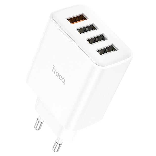 Сетевое зарядное устройство Hoco C102A Fuerza QC3.0 four-port charger(EU) White – фото, отзывы ...