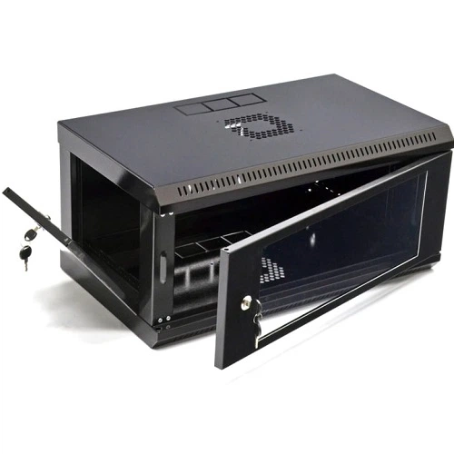 Шкаф навесной 19" 4U 600x350x284 мм эконом акриловое стекло черный 50кг ...