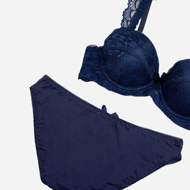 Комплект жіночої білизни (бюстгальтер + трусики-сліпи) великих розмірів ISSA PLUS BL2-419 85B/XL ...