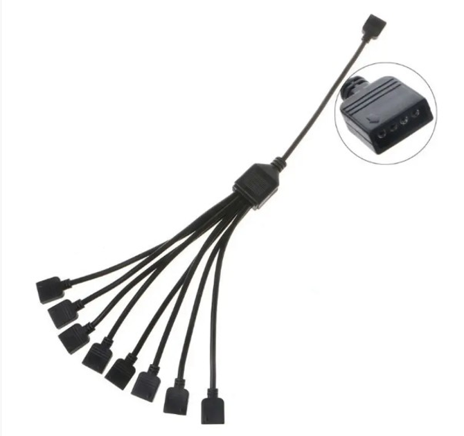 Кабель Сплиттер 12V 4PIN RGB LED Strip Connector 1 -> 8 удлинитель ...