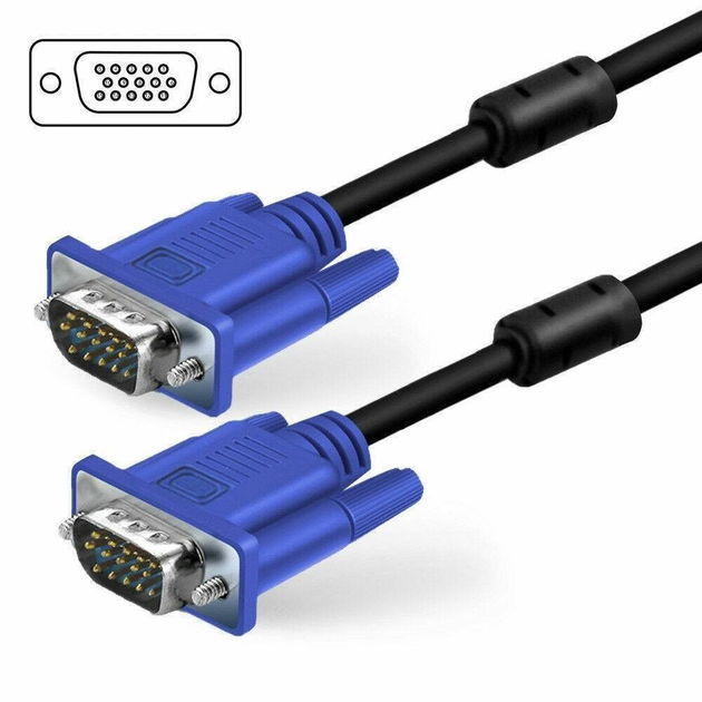 Кабель VGA-VGA 15PIN M/M "папа/папа" 1.5м шнур для монитора ВГА (2 ...