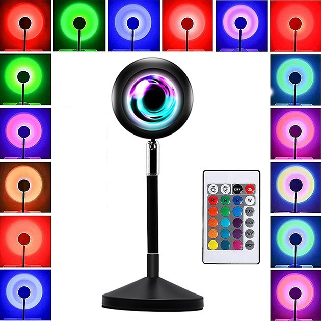 Лампа сансет Sunset Lamp 2.0 RGB з пультом керування проекційний ...