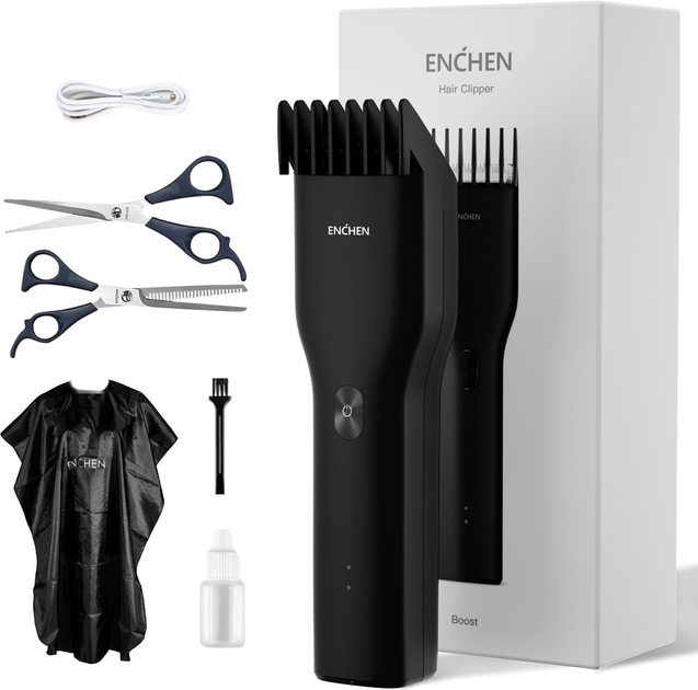 Машинка для стрижки волосся Xiaomi Enchen Boost black Set – фото ...