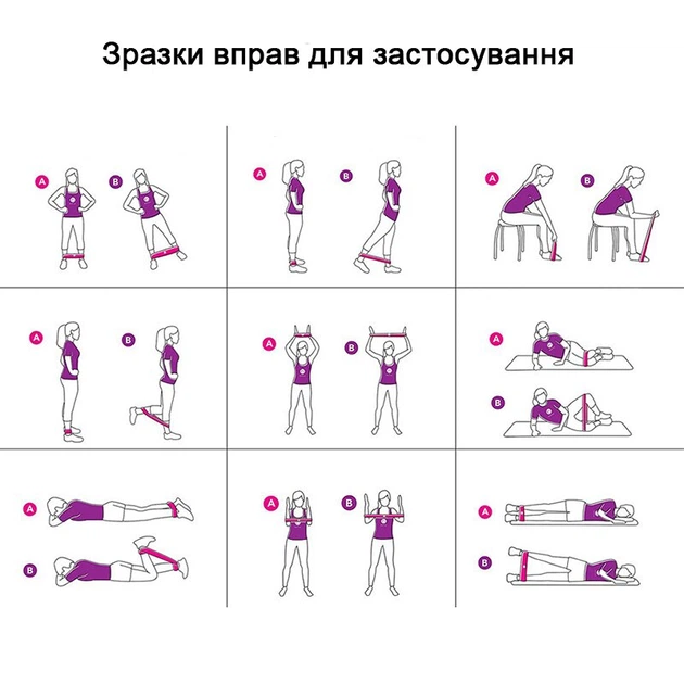 Гумка для фітнесу UPPERLUX набір 5 штук UPX001 – фото, відгуки ...