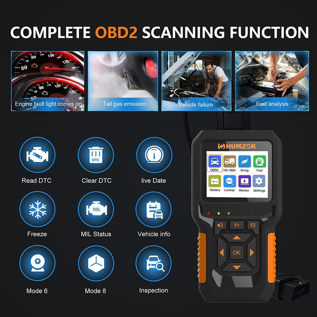 Автосканер для грузовых и легковых HUMZOR NC601 OBD2 24v и 12v от ...