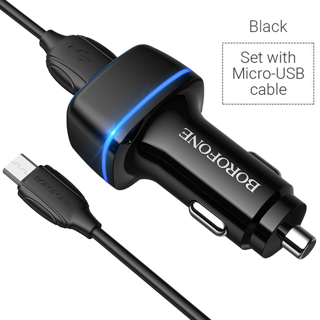 Автозарядное Устройство Borofone BZ14 Micro 2USB 2.4A – низкие цены ...