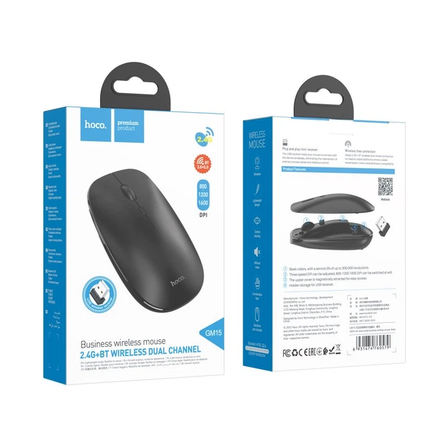 Беспроводная оптическая Мышка Hoco GM15 Art, двухрежимная,2.4G/BT v3.0 ...