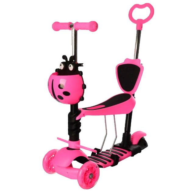 Самокат детский Scooter Божья коровка 5 в 1 родительская ручка, сиденье ...