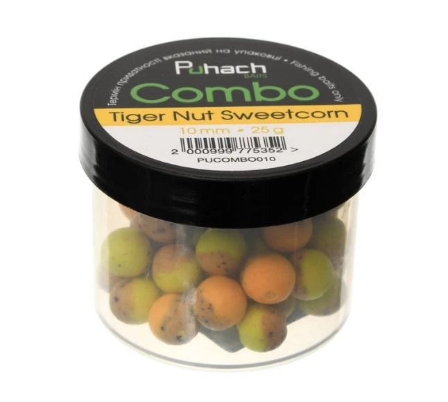 Бойлы нейтральной плавучести Puhach Combo 10 мм вкус Tiger Nut-Swetcorn ...