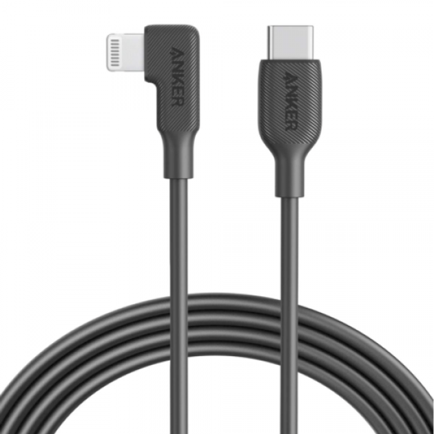 Кабель Anker USB-C to 90 Degree Lightning Cable Black 0.9m (Y2360011 ...