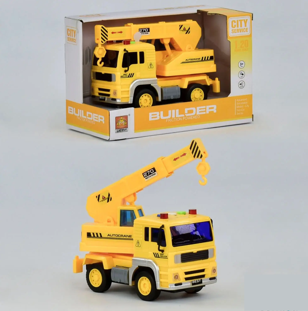 Кран игрушечный светящийся музыкальный подвижный в коробке (WY 511 D ...