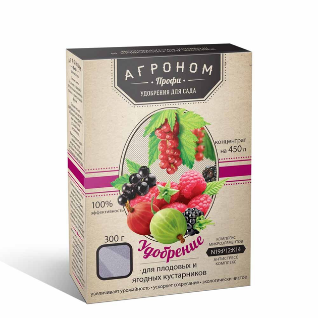 Удобрение для плодовых и ягодных кустарников Агроном Профи / 300 г ...