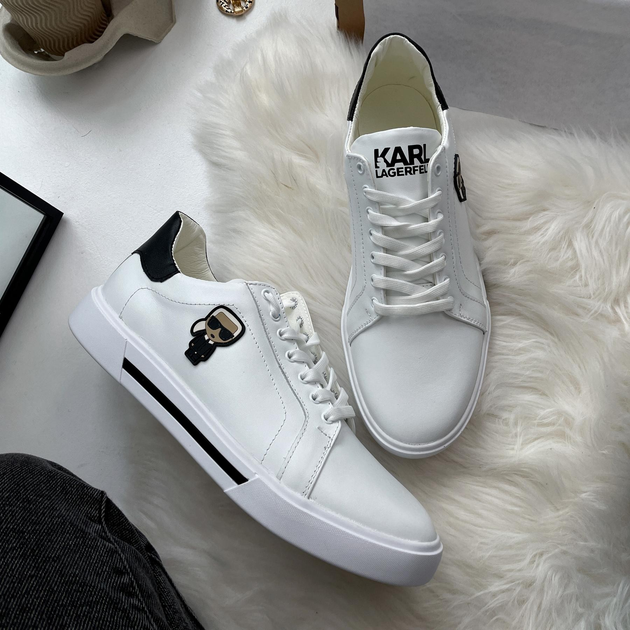 Мужские кеды Karl Lagerfeld размер 41(27см) натуральная кожа, белые арт ...
