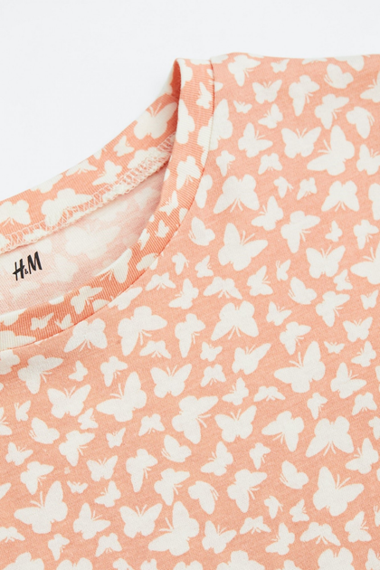 Футболка для девочки коралловая Бабочки H&M 110-116см (400091874) от ...