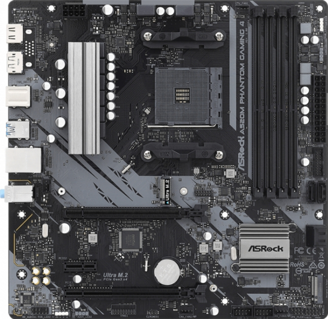 Материнcкая плата ASRock a520m Phantom Gaming 4 (sAM4, a520, ddr4 ...