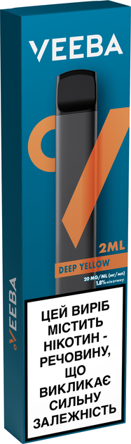 Одноразовая электронная сигарета VEEBA 2 мл 1.8% Deep Yellow (Манго ...