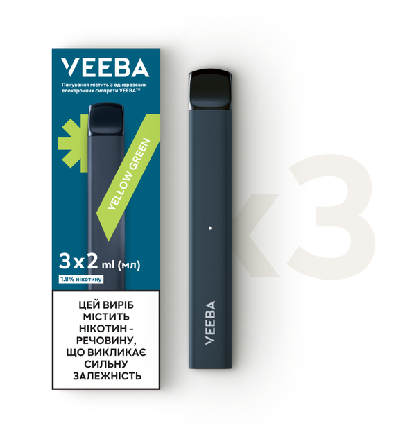 Стартовый набор одноразовых электронных сигарет VEEBA 6 мл 1.8% (3 шт ...