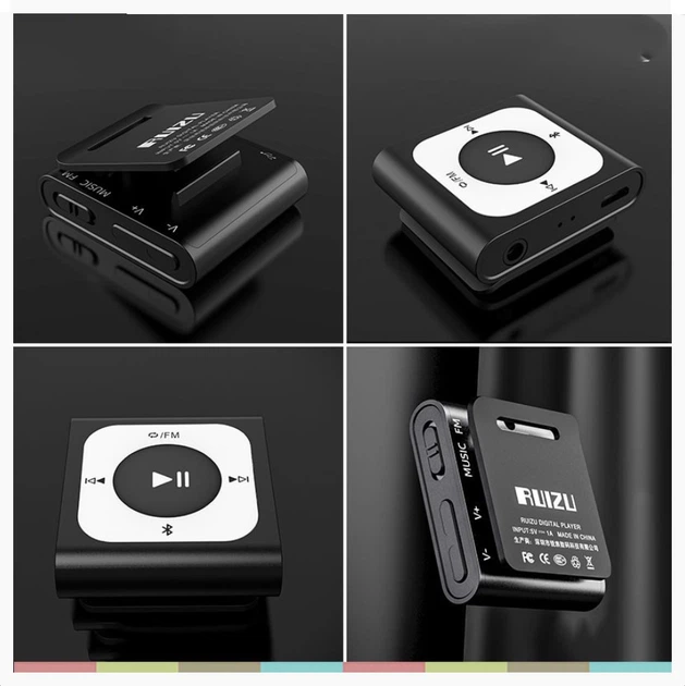 MP3 плеер Ruizu X66 Bluetooth с клипсой Черный – фото, отзывы ...