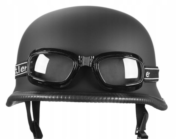 Мотошлем немецкая каска с очками Gogle 907 Чоппер Awina Veteran XXL ...