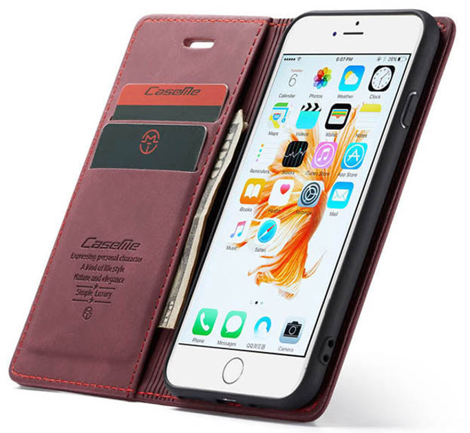 Чехол книжка с магнитом CaseMe на iPhone 7 / 8 Wine (05797-42) – фото ...