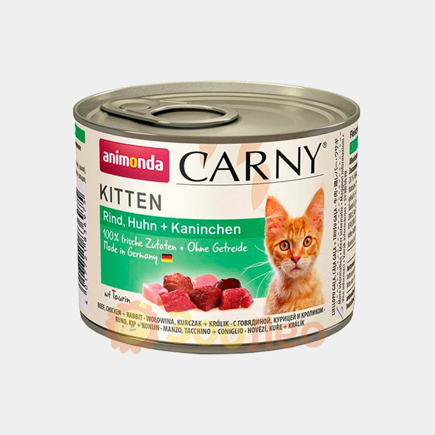 Влажный корм Animonda Carny Kitten Beef, Chicken + Rabbit с говядиной ...