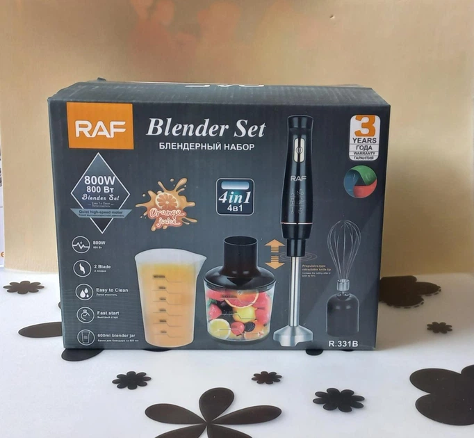 Блендер погружной 4 в 1 универсальный RAF R 331 800 Вт с насадками – фото, отзывы ...