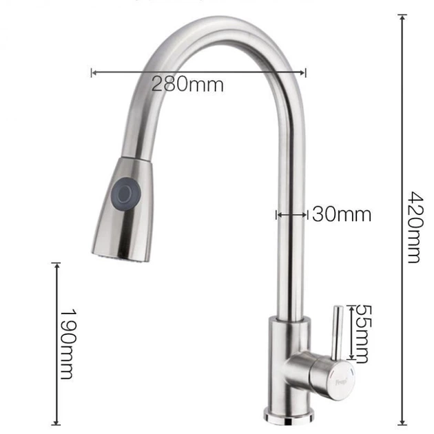 Змішувач для кухні з висувним виливом Frap F60899-1 Нержавіюча сталь / сатин – фото, відгуки ...