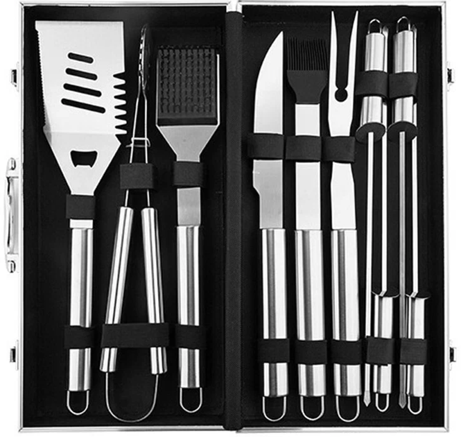Набор для шашлыка и гриля BBQ SET на 10 предметов в подарочном ...