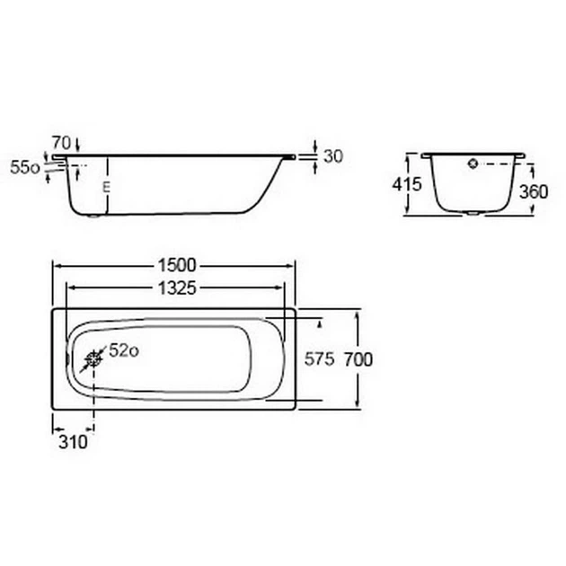Ванна стальная ROCA CONTESA 150x70 A236060000 – фото, отзывы ...