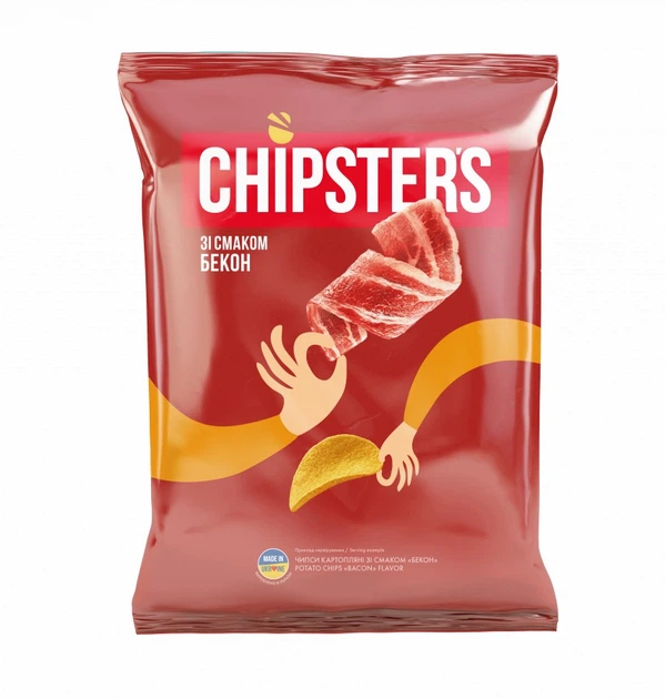 Чіпси CHIPSTERS натуральні зі смаком Бекону 60г от продавца: SaVa-market – купить в Украине ...