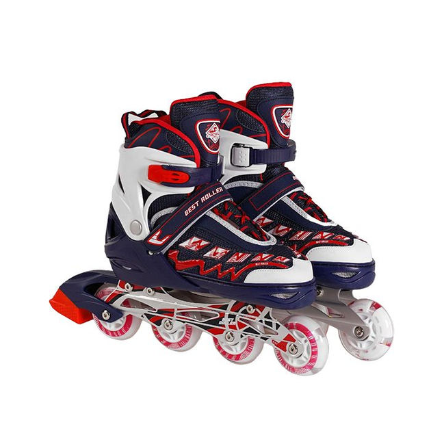 Раздвижные ролики Best Roller 22617-L, размер 38-42, синие, светящиеся ...