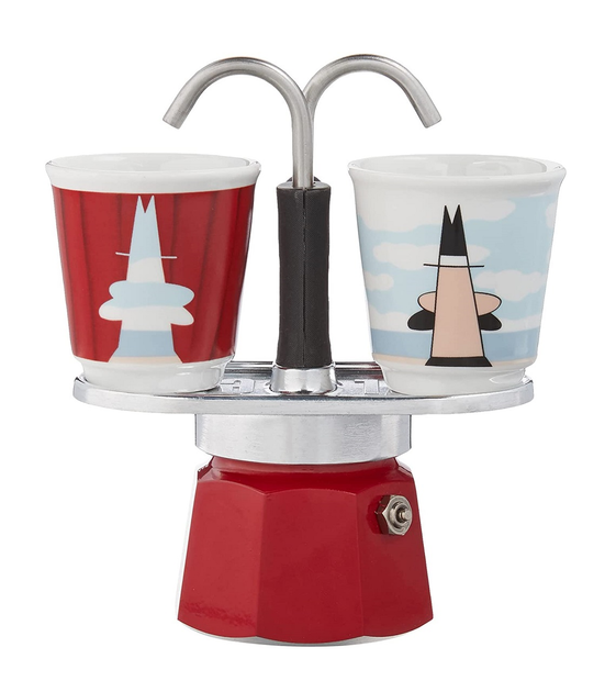Гейзерная кофеварка Bialetti Mini Express Magritte на 2 чашки (90 мл ...