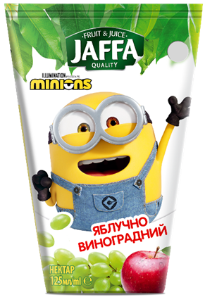 Упаковка нектару Jaffa Minions Яблучно-виноградного 0.125 л х 22 шт ...