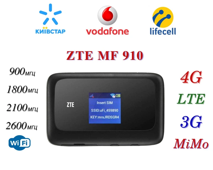 Мобільний 4G модем/роутер USB WI-FI 3G/4G LTE ZTE MF910 Києвстар ...