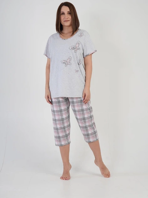 Пижама (футболка + шорты) женская больших размеров хлопковая Vienetta ...