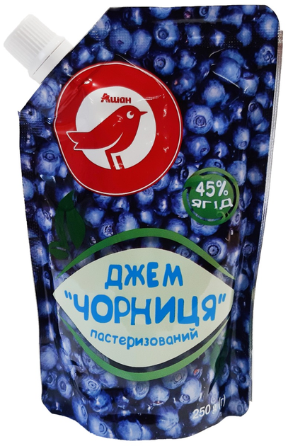 Джем Auchan черника, 250 г – ROZETKA | Купить Джем Auchan черника, 250 ...